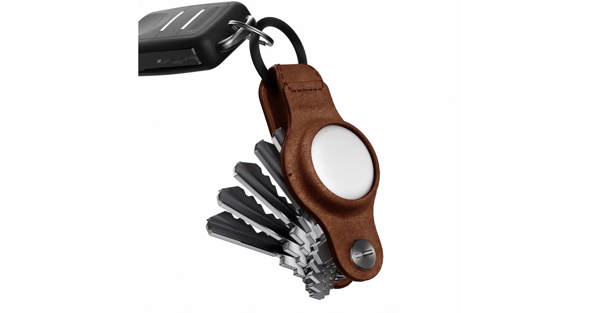 KeySmart Air Leather Brązowy - organizer do kluczy z lokalizatorem ...