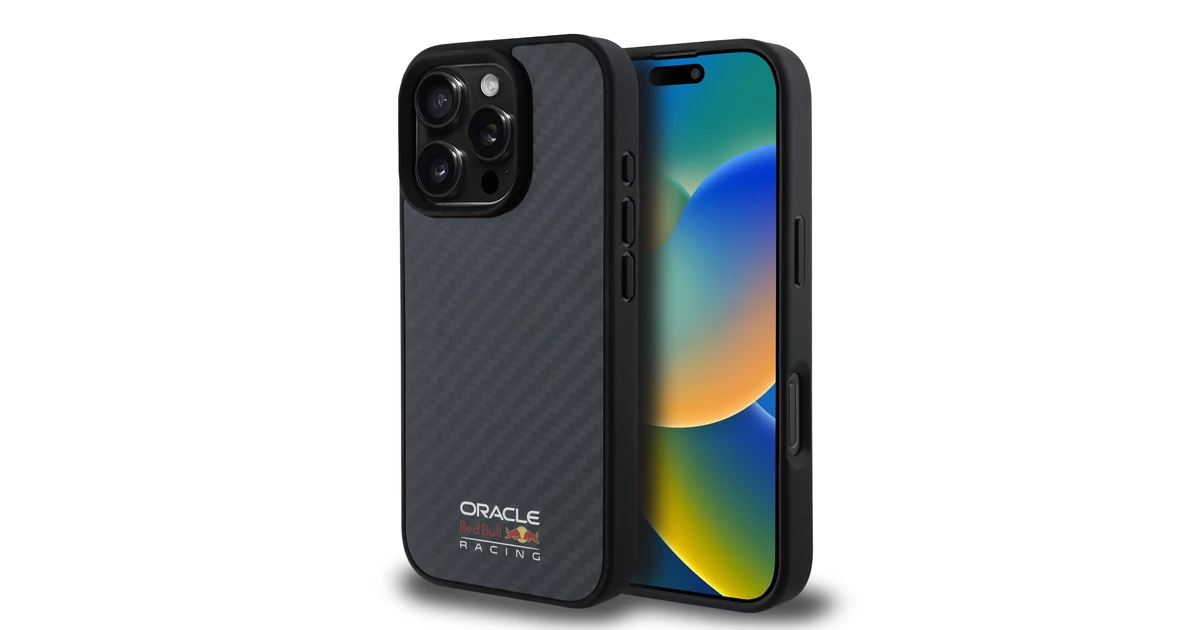 Red Bull Carbon Fiber Shiny Logo MagSafe czarny - etui iPhone 16 Pro ...