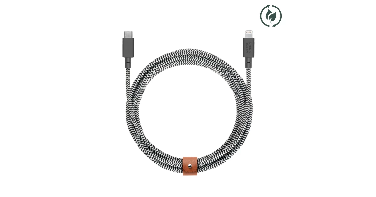 Native Union Belt Cable XL USB-C to Lightning 3m Zebra - kabel USB-C do ...