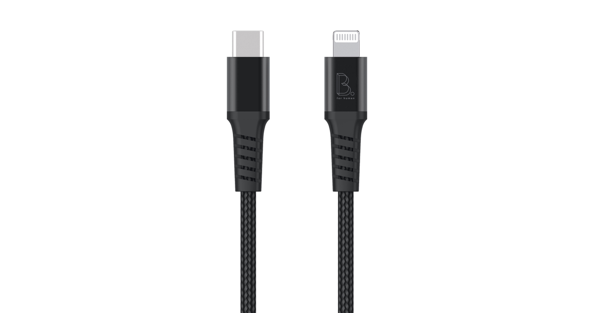 B.On Cotton USB-C Lightning 1m Black - kabel lightning - Sklep iSpot.pl
