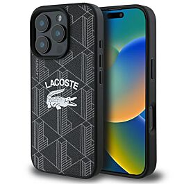 Lacoste Monogram Vintage Logo MS czarny - etui iPhone 16 Pro
